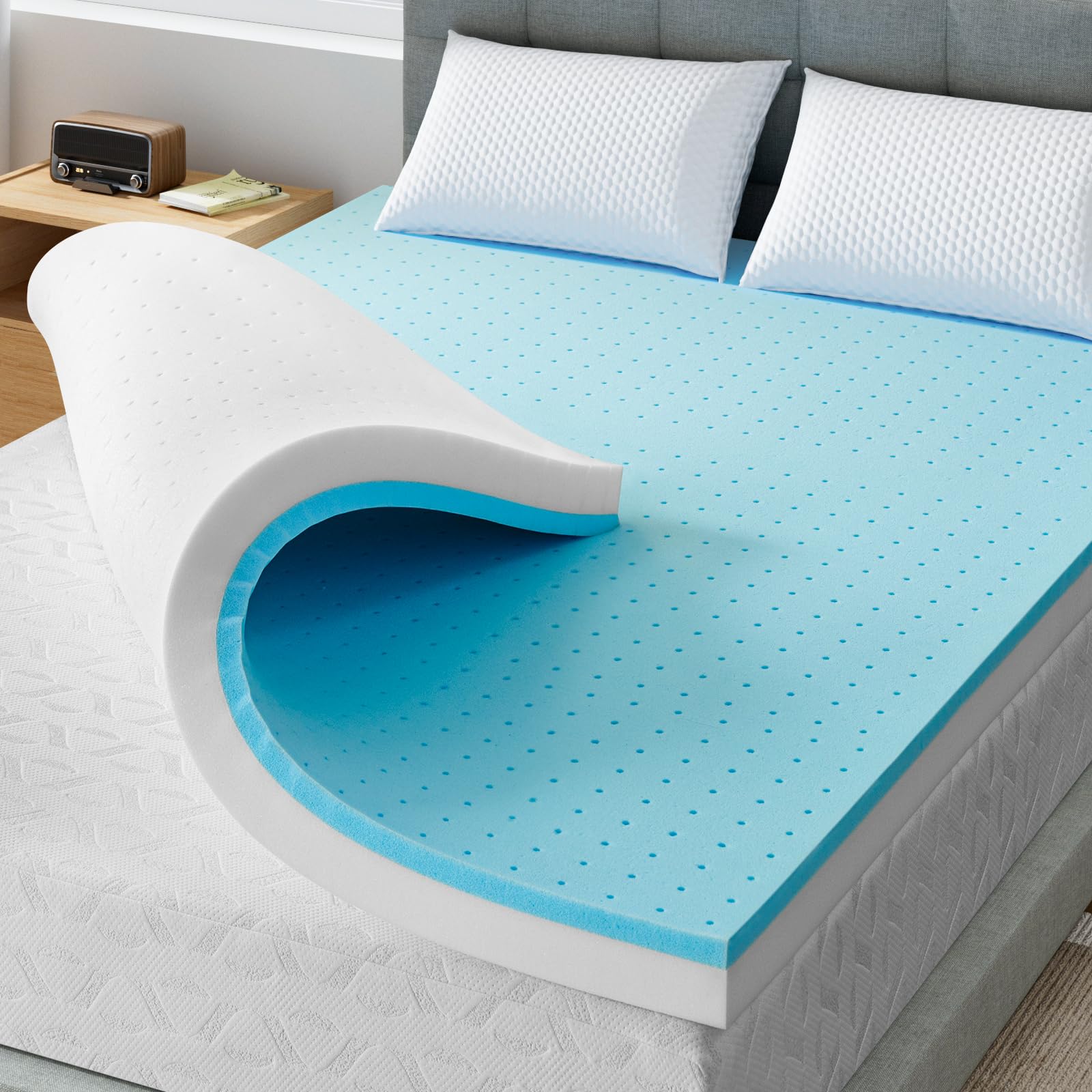 Maxzzz 4 Inch Firm Full Mattress Topper - Extra Firm Full Size Memory ...