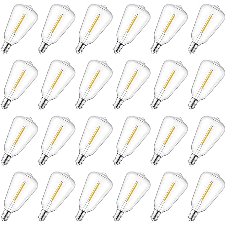Brightown ST38 Replacement LED Light Bulbs, 25 Pack Clear Edison Bulb ...