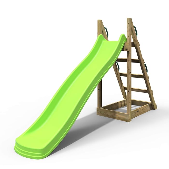 Buy Rebo Children's Kid's Free Standing Garden Wave Slide with Wooden ...