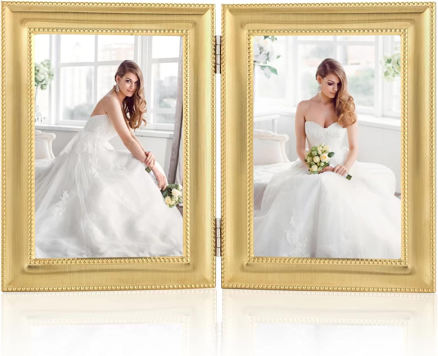 Amazon.com - Bowenturbo Double Metal Picture Frames Hinged Photo Frame ...