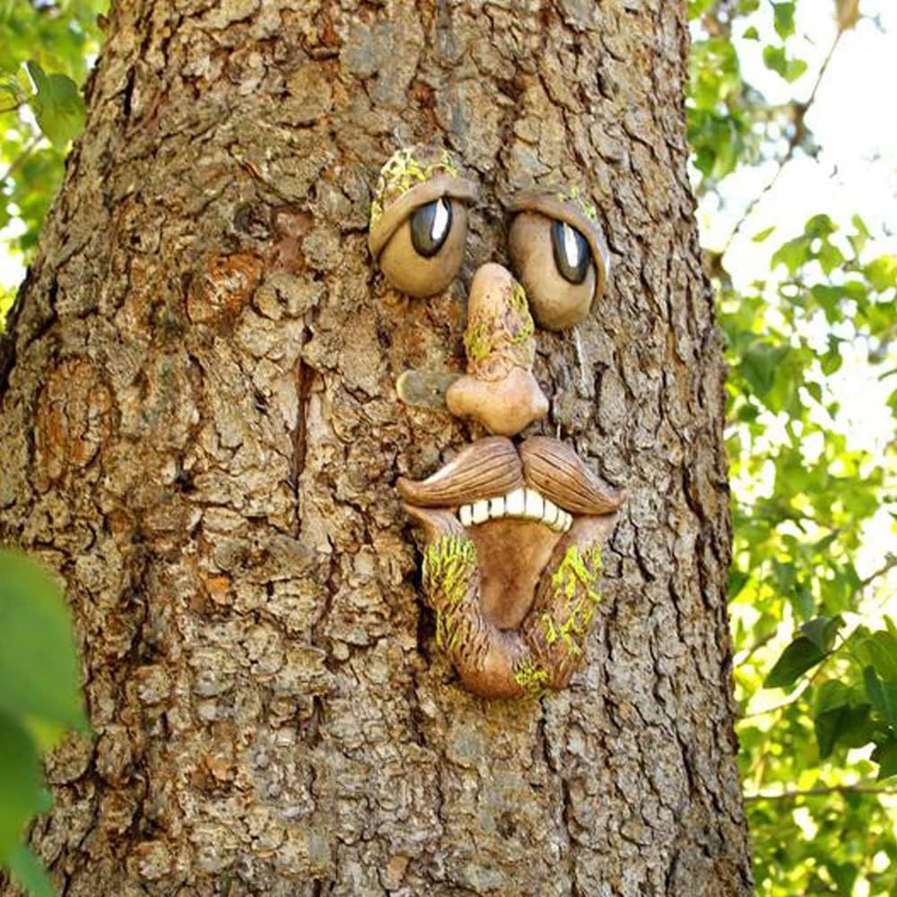 Amazon.com: AINIJIA&HOLO Outdoor Tree Face Decoration, Funny Old Man ...