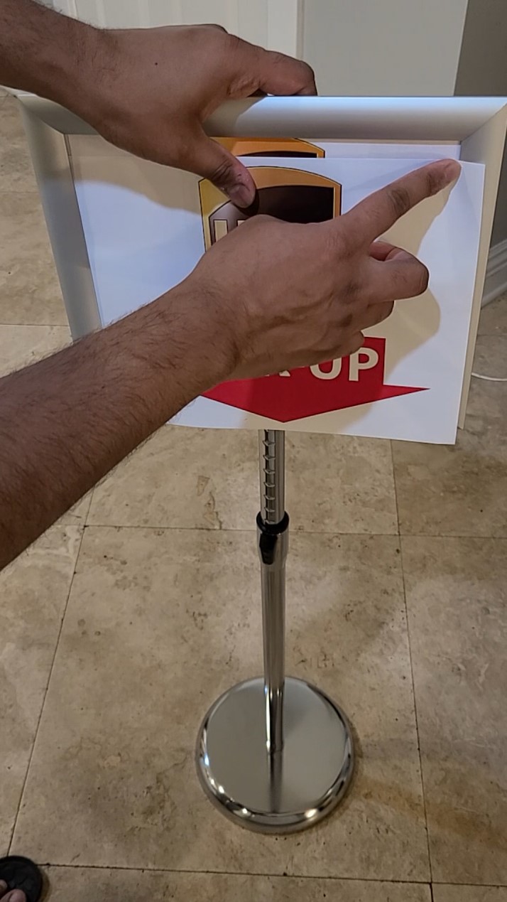 Watch Instructions on how to install a poster into the stand on Amazon Live