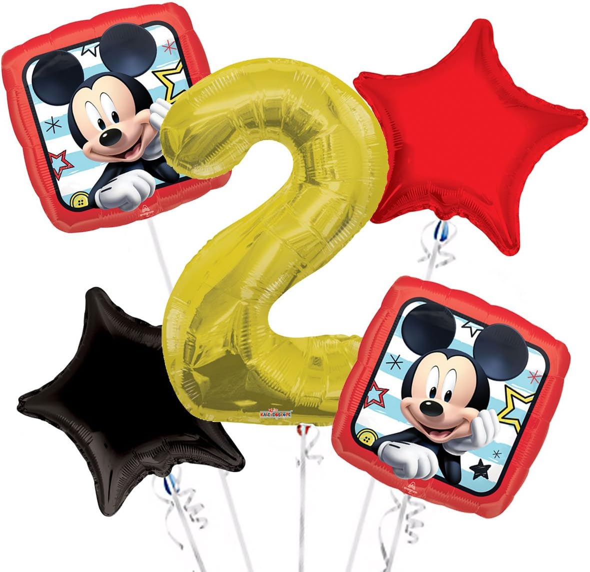 Amazon.com: Mickey Roadster Racer Balloon Bouquet 2nd Birthday 5 pcs ...
