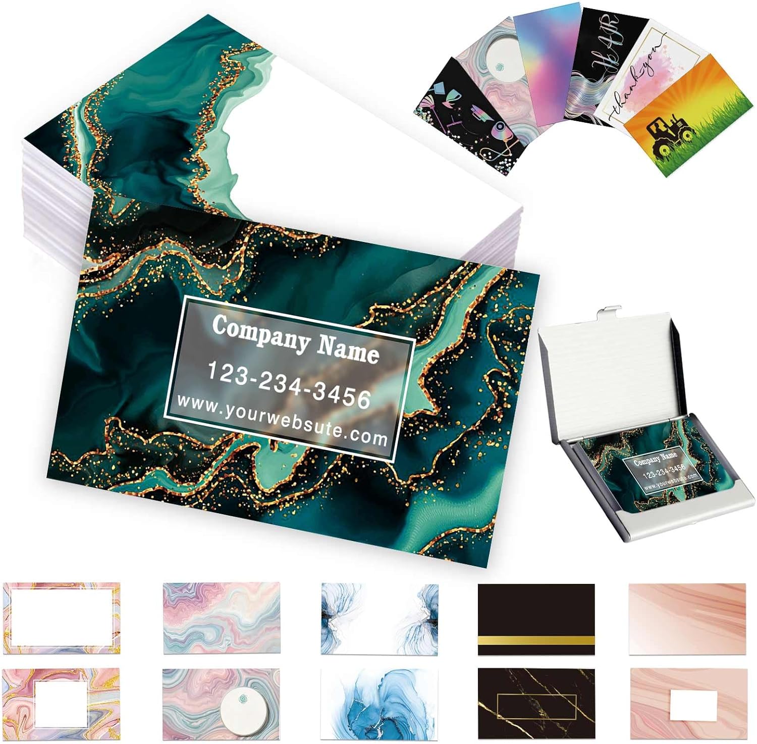 Amazon.com : Custom Business Cards Customized with Logo Text ...