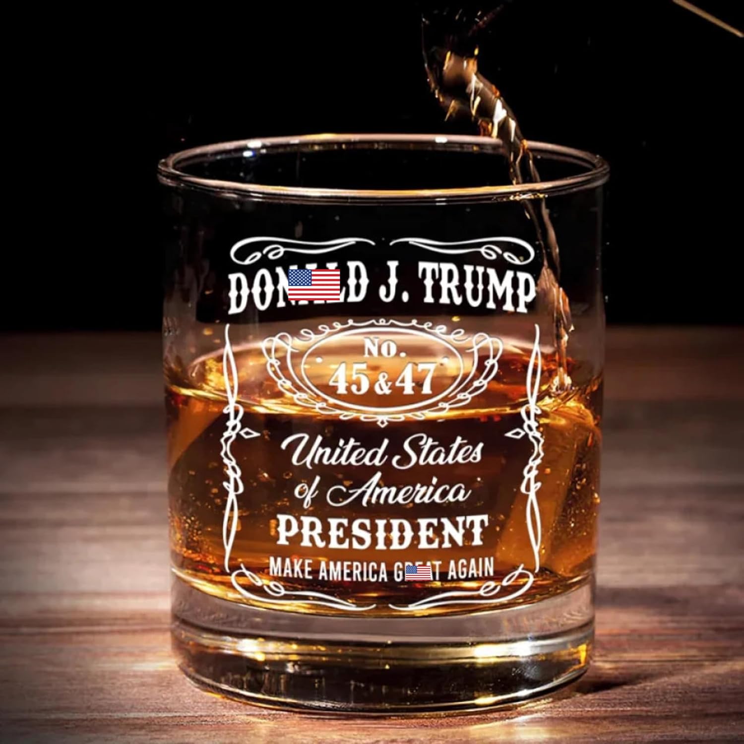 Amazon.com | US Patriotic Pride Whiskey Glass Collection, Trump ...