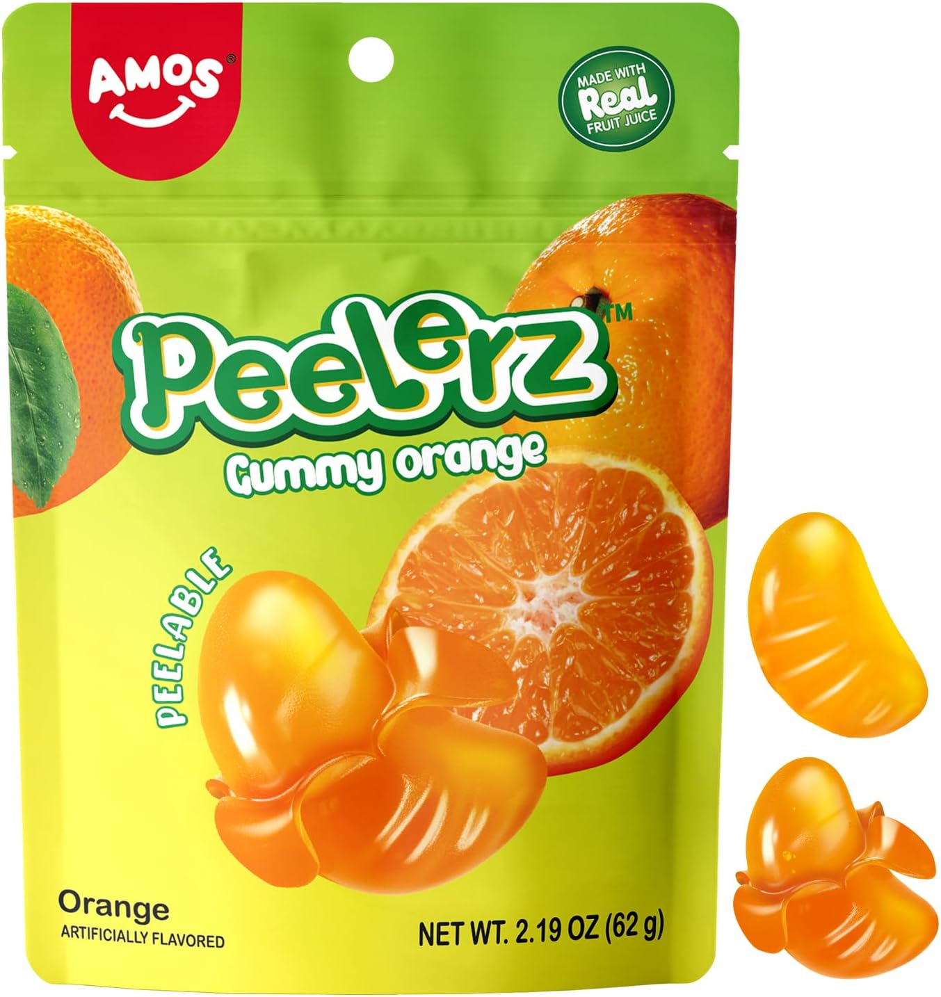 Amazon.com : Amos 4D Gummy Peelable Orange Candy, Peelerz Gummy Orange ...