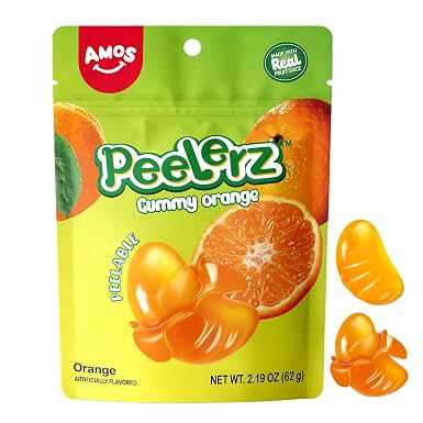 Amazon.com : Amos 4D Gummy Peelable Orange Candy, Peelerz Gummy Orange ...