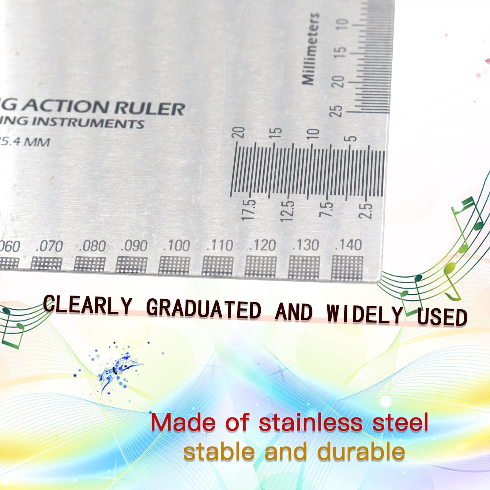 Snapklik.com : Guitar String Action Gauge, Stainless Steel Guitar ...