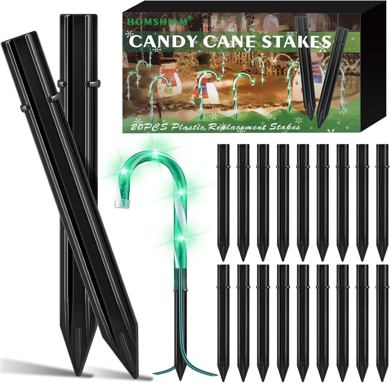 Amazon.com : 20PCS Replacement Stakes for Christmas Candy Cane Lights ...