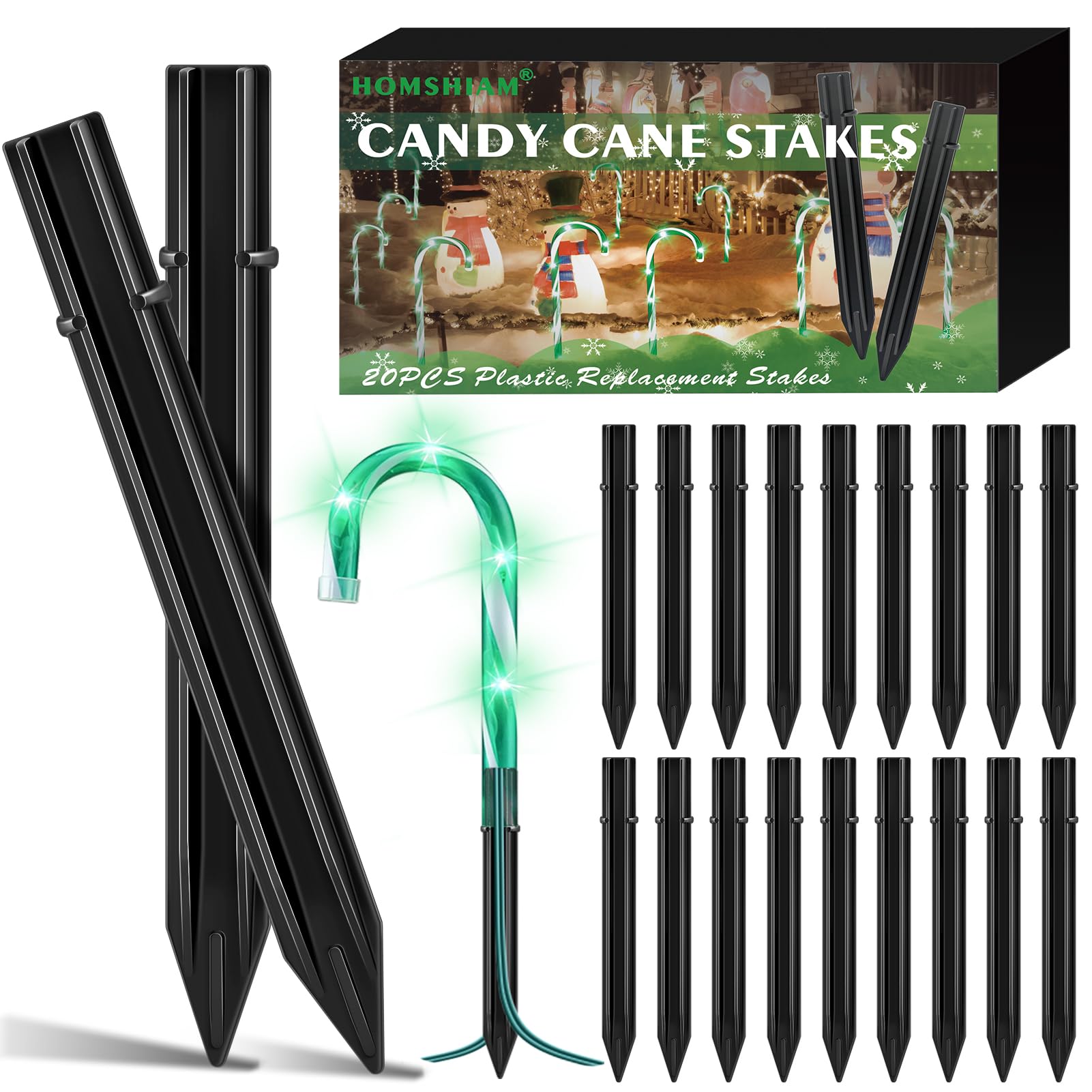 Amazon.com : 20PCS Replacement Stakes for Christmas Candy Cane Lights ...