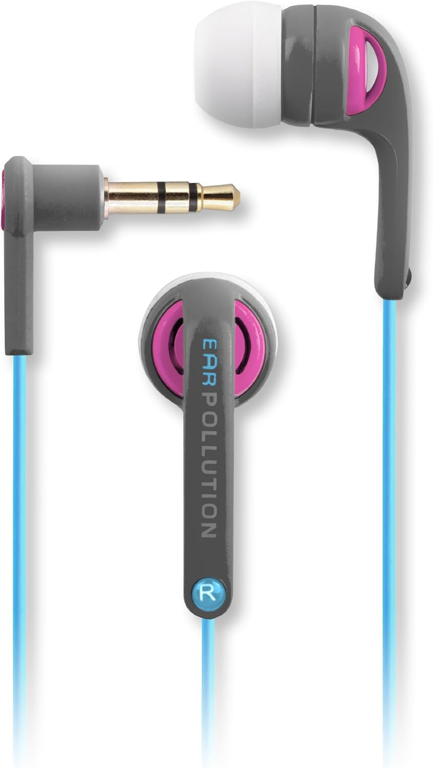 Amazon.com: EarPollution Evolution Earbuds - Gray/Pink/Blue : Electronics