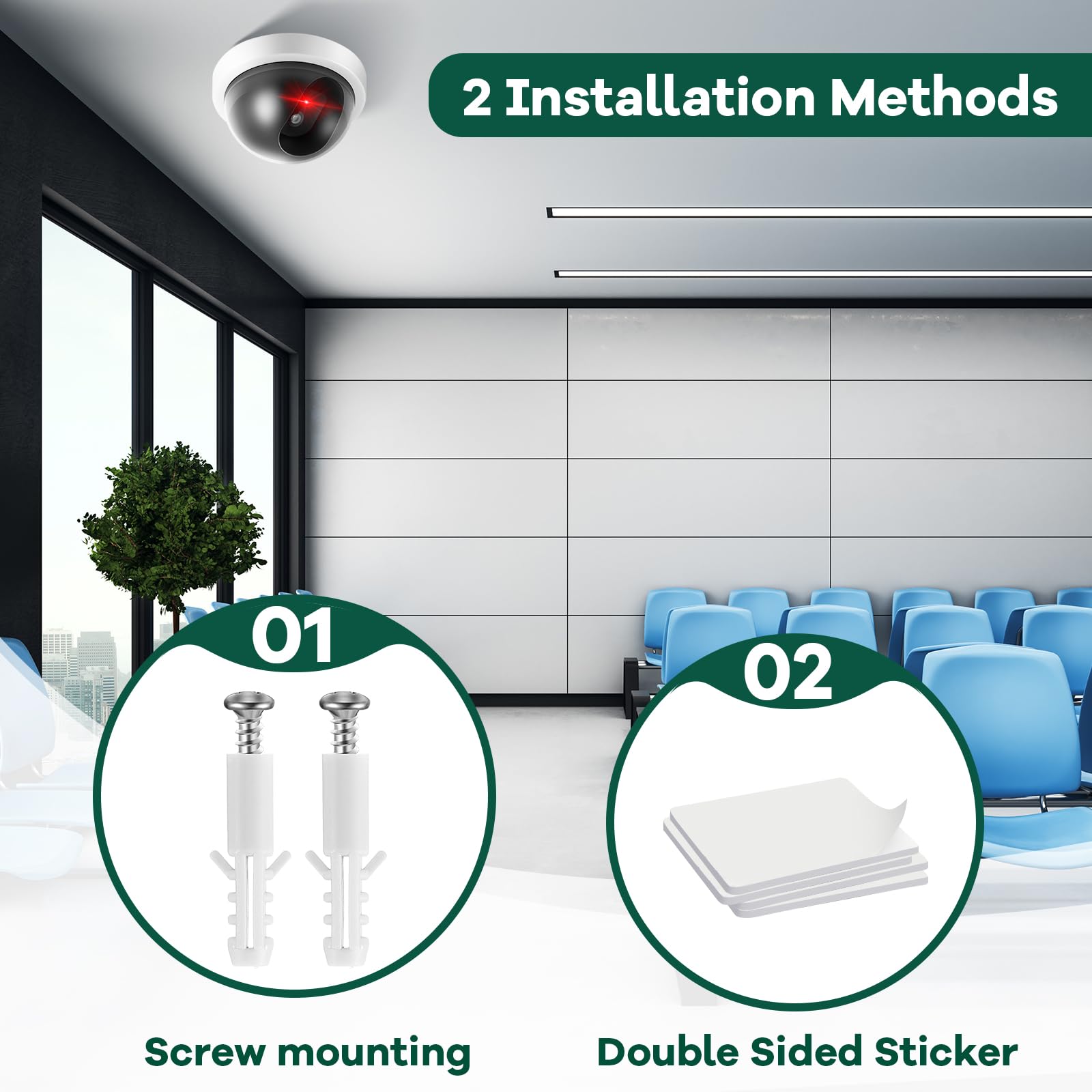 Kanayu 8 Pack Dummy Fake Camera CCTV Dome Fake Security Camera with ...