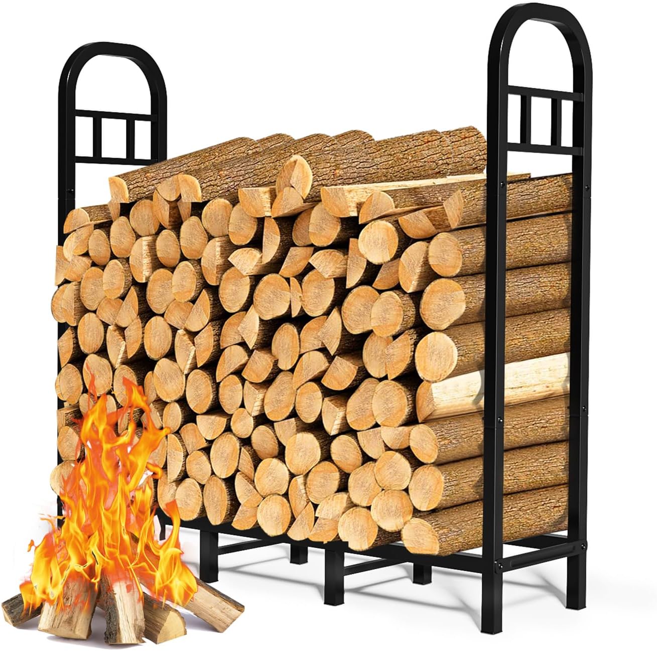 Amazon.com: Abkshine Heavy Duty Firewood Rack Outdoor, 3.7FT Elegant ...