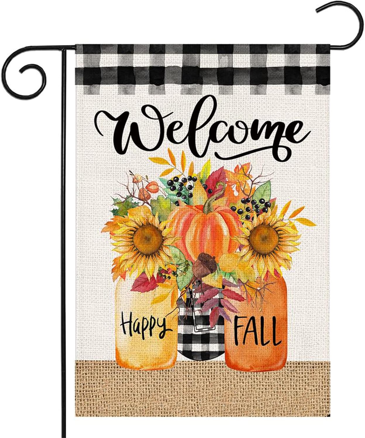 Amazon.com : Fall Welcome Garden Flags 12×18 Inch Double Sided Vertical ...