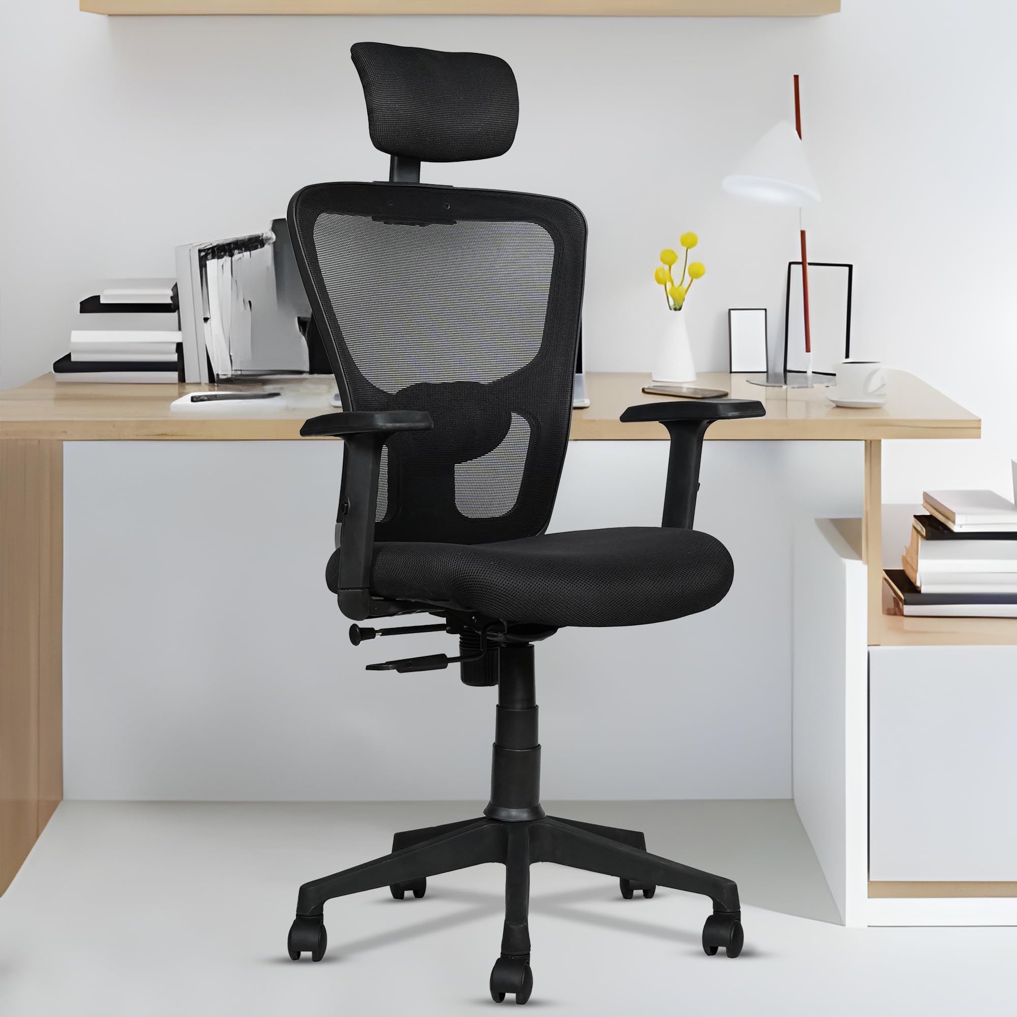 MRC Jazz High Back Mesh Ergonomic Office Chair with Adjustable Armrests ...