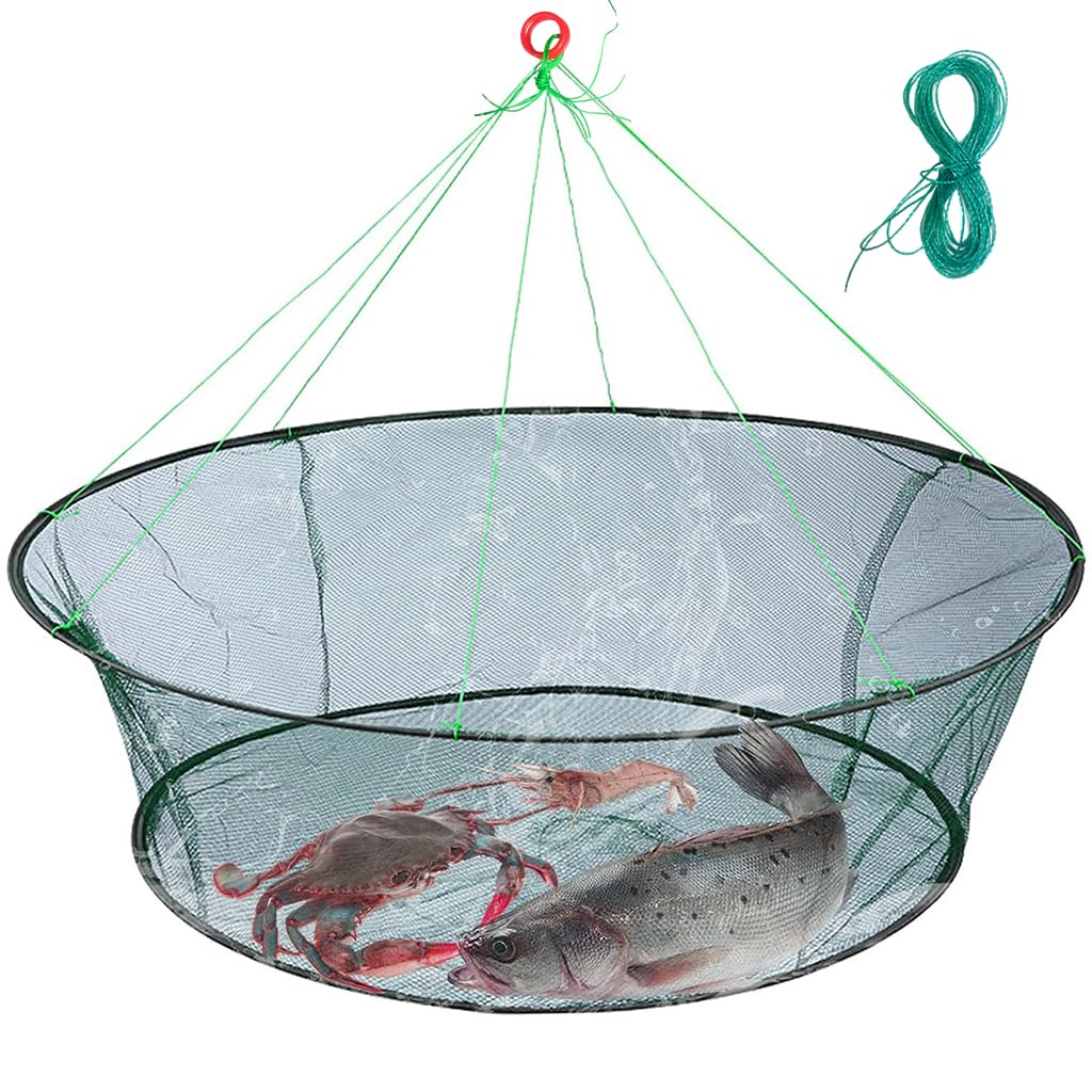 Buy Proberos® Foldable Fishing Net, 39 Inches Wide Open Hand Casting ...