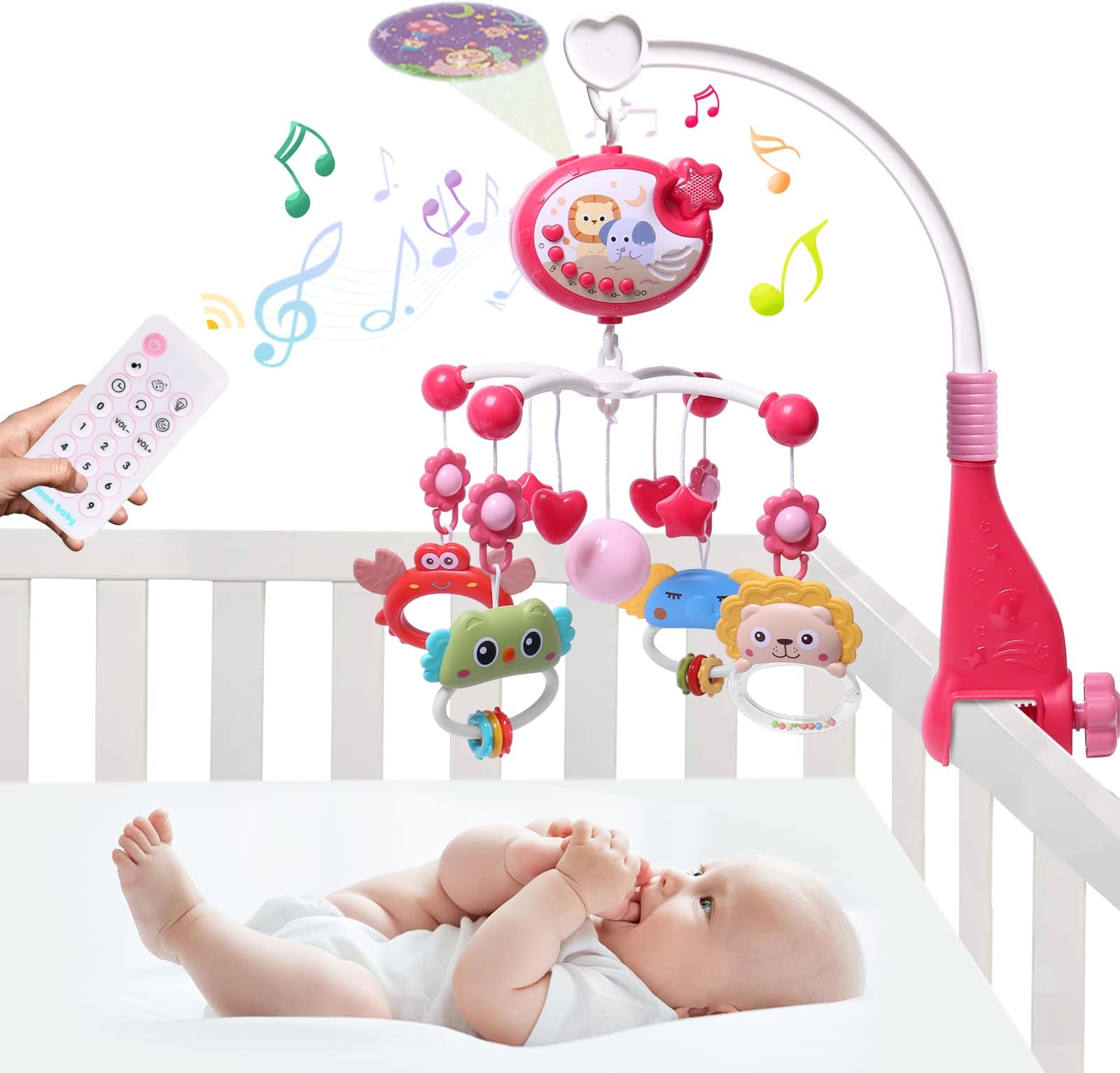 Amazon.com : YUNGCHI Baby Mobile for Crib with Crib Toys Music and ...