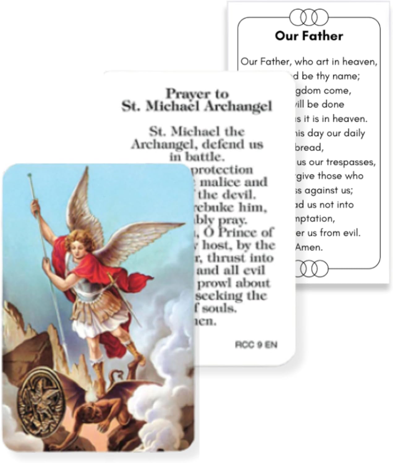Amazon.com: St. Michael Prayer Wallet Card with Our Father Card ...