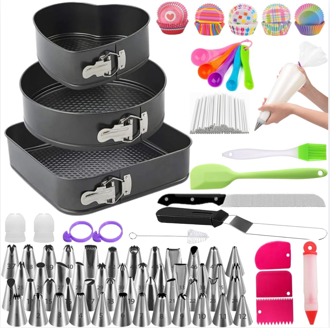 Amazon.com: Cake Decorating Kit, HAY FAT CHOY, 300PCS Baking Supplies ...