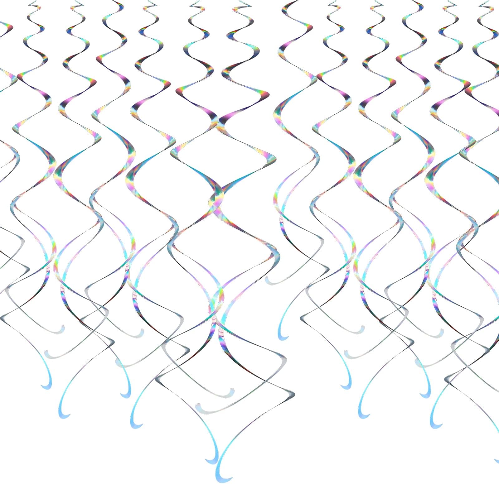 Amazon.com: 36 Pcs Iridescent White Hanging Swirl Party Decorations ...