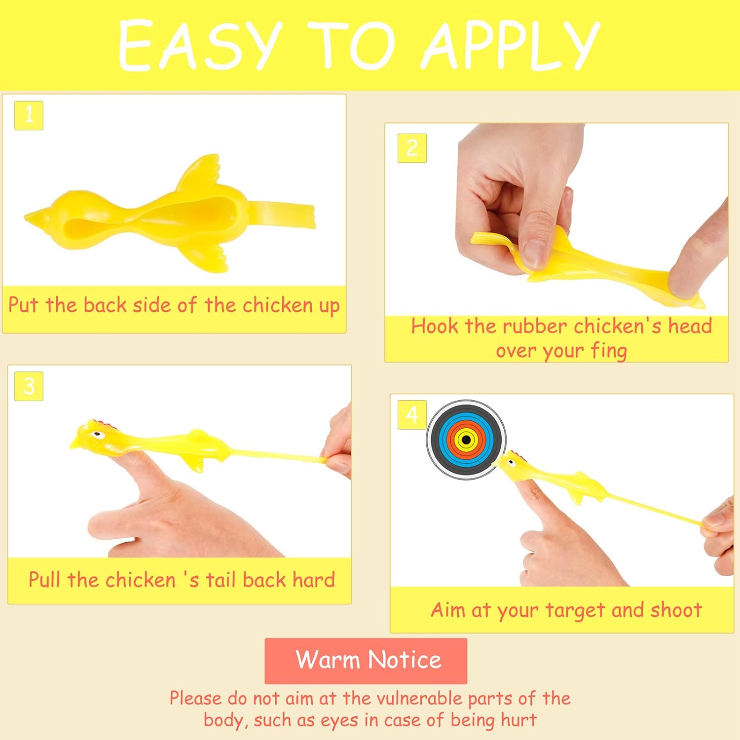 Xinstroe 10 Pieces Slingshot Chicken Flick Chicken Flying Chicken Funny ...