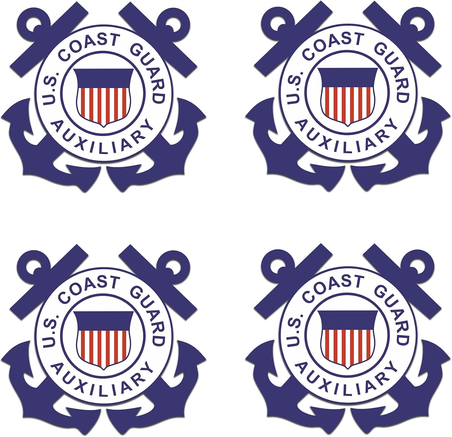 Amazon.com - Set of 4 Decal US Coast Guard Auxiliary Sticker Military ...