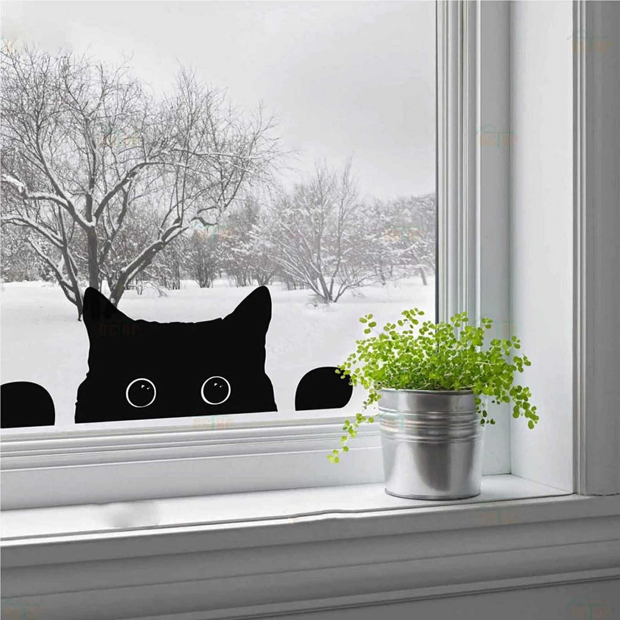 Funny Cat Wall Sticker Switch Vinyl Decal Lightswitch Kids Room DIY ...