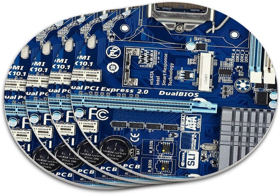 Amazon.com: Blue Computer Motherboard Processor CPU Memory Coaster Set ...