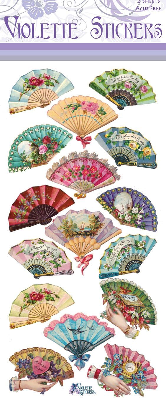 Amazon.com: Violette Stickers Victorian Fans : Toys & Games