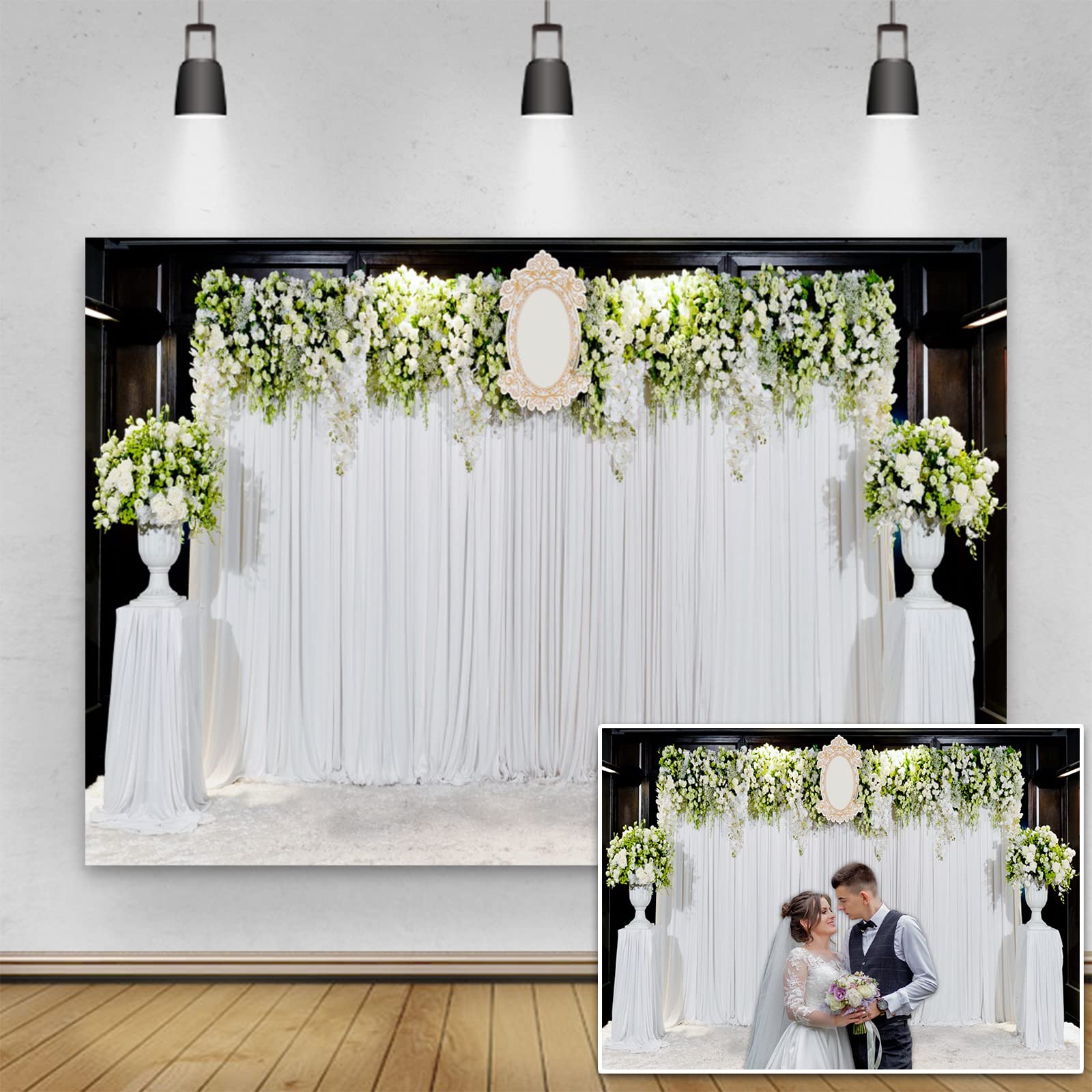 Buy Yeele 10x8ft Wedding Ceremony Backdrop for Photography White ...
