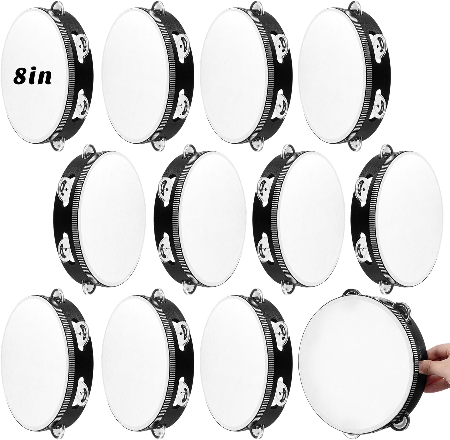 Amazon.com: Lukmaa 12 Pcs Wedding Tambourine Drum for Adults Hand Held ...