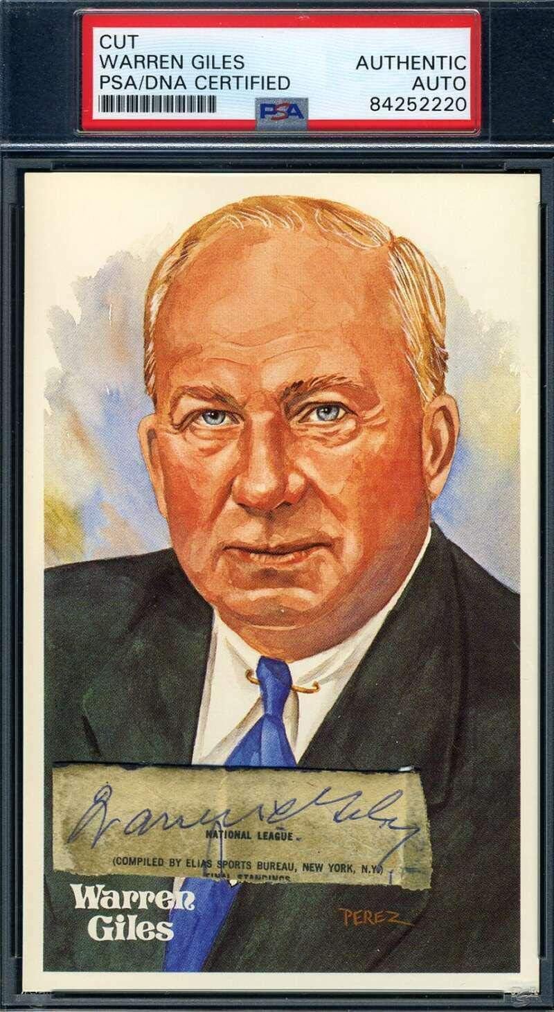 Warren Giles PSA DNA Coa Autograph Hand Signed Perez Steele Cut ...