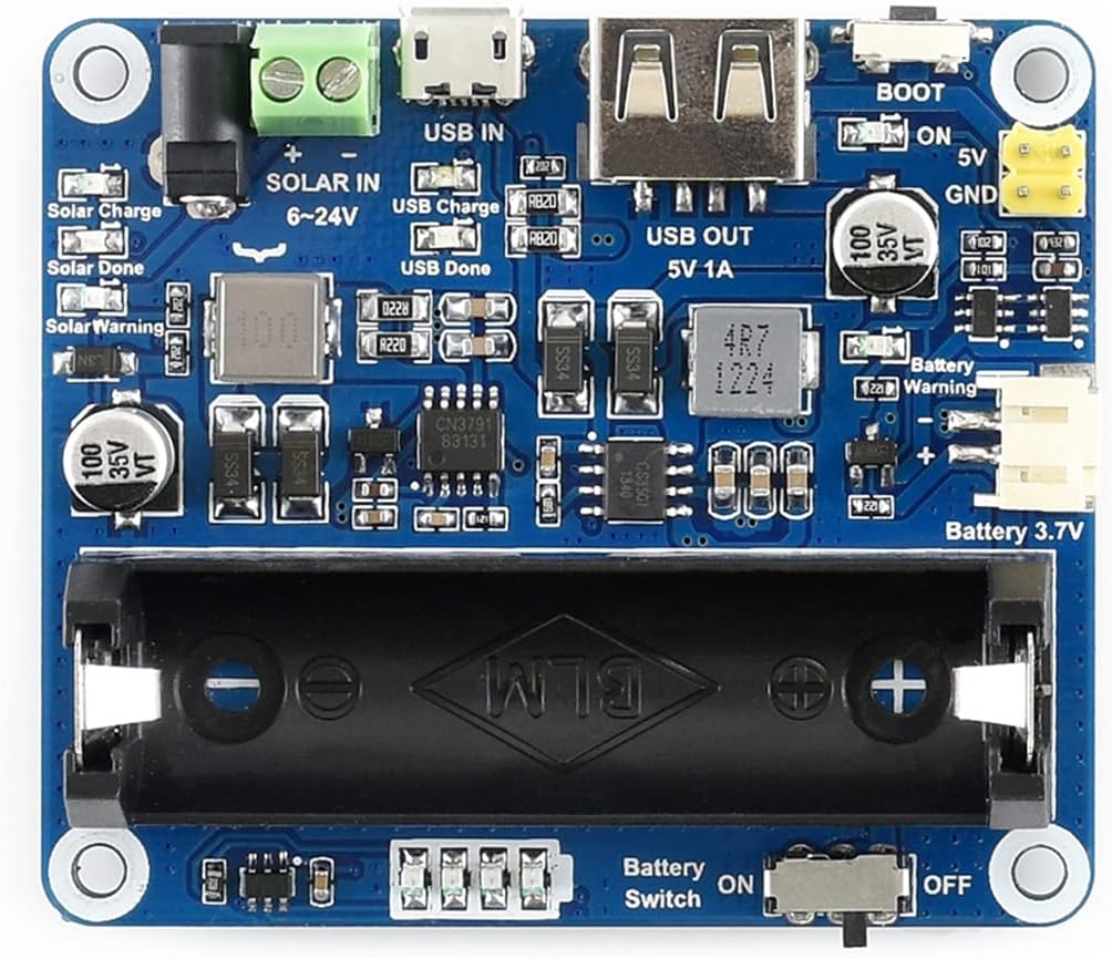 Waveshare Solar Power Management Module for 6V~24V Solar Panel Supports ...
