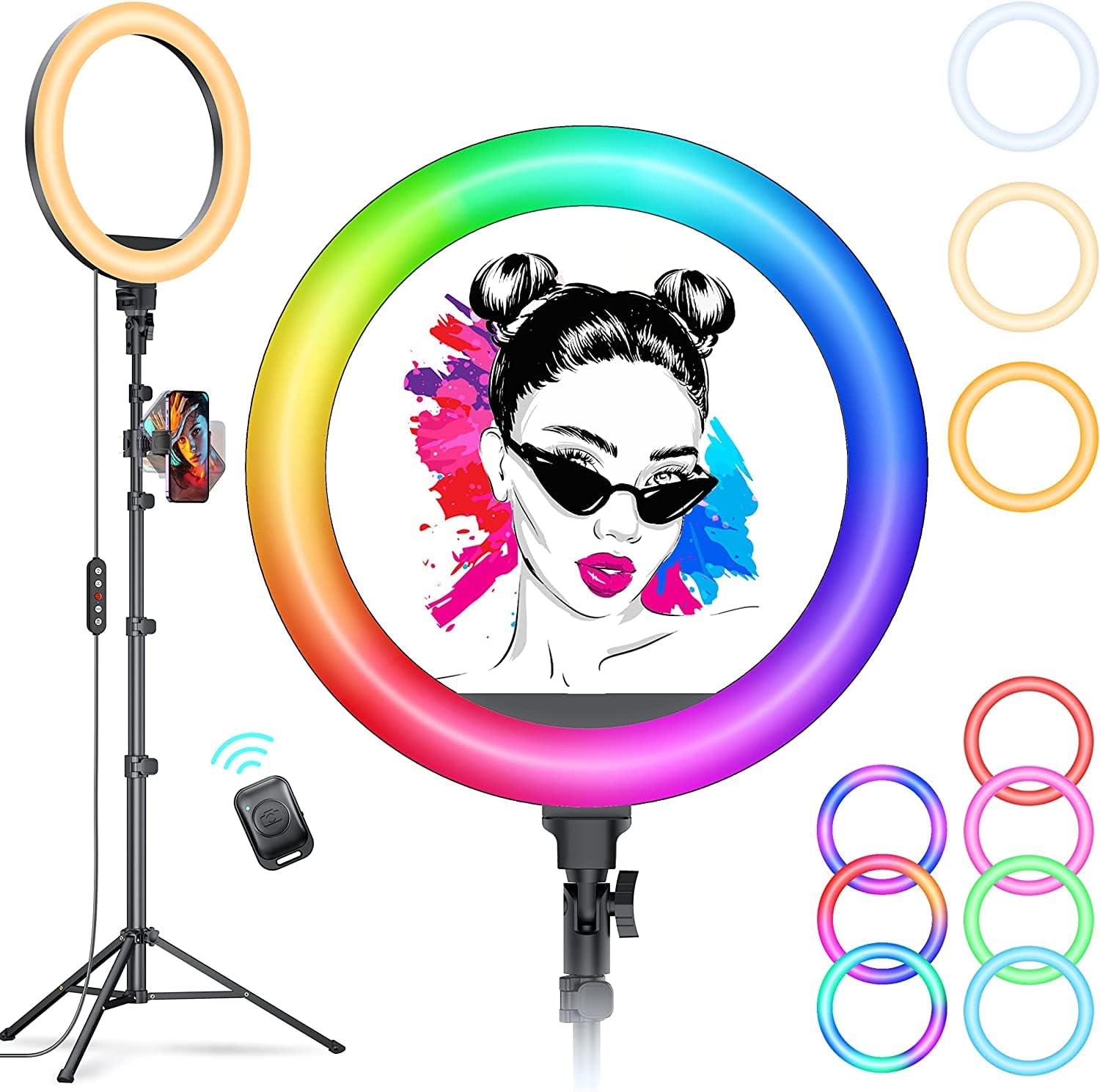 Amazon.com: Sensyne 10'' RGB Ring Light with 50'' Extendable Tripod ...