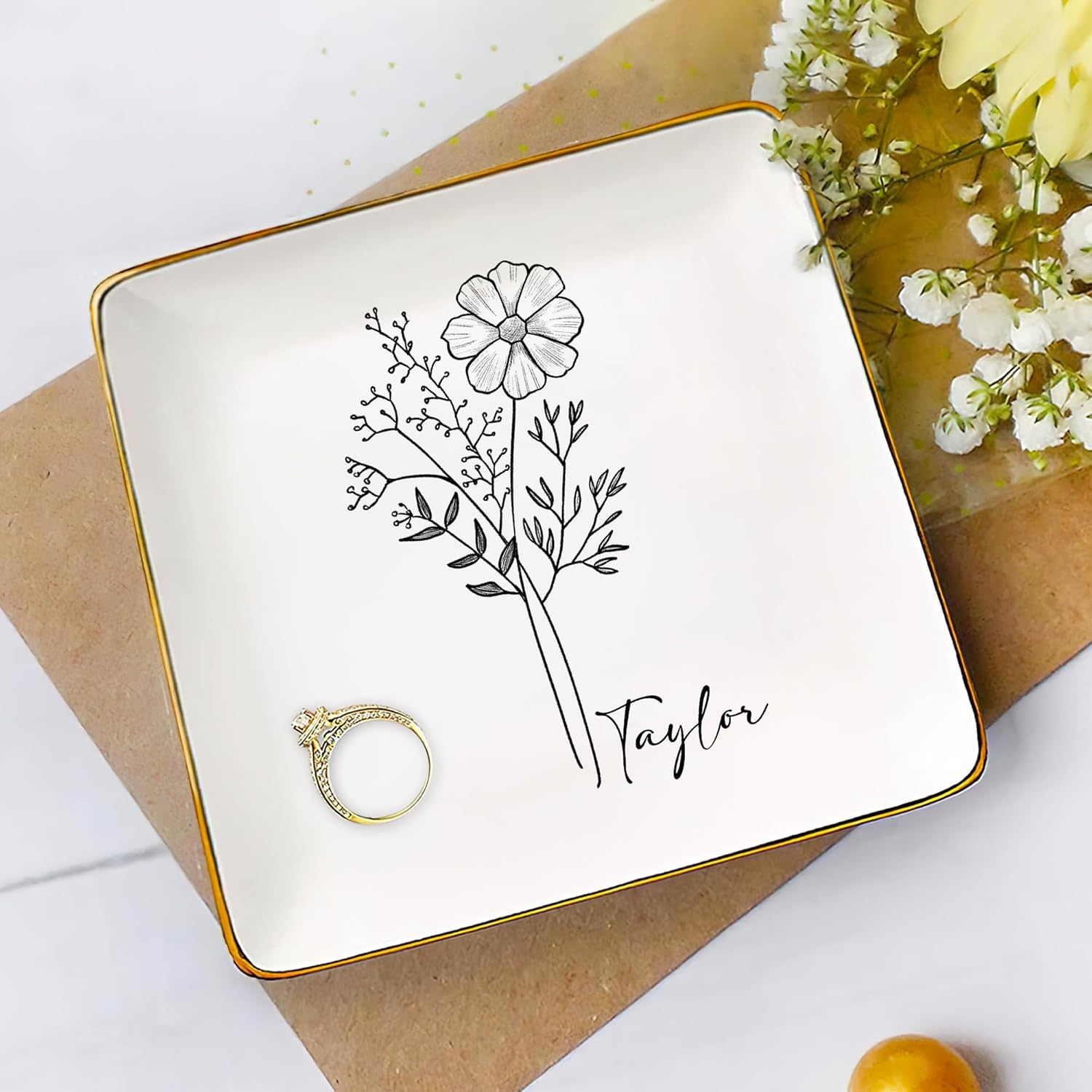 Amazon.com: Gossby Personalized Jewelry Tray - Gift for Women, Mom ...