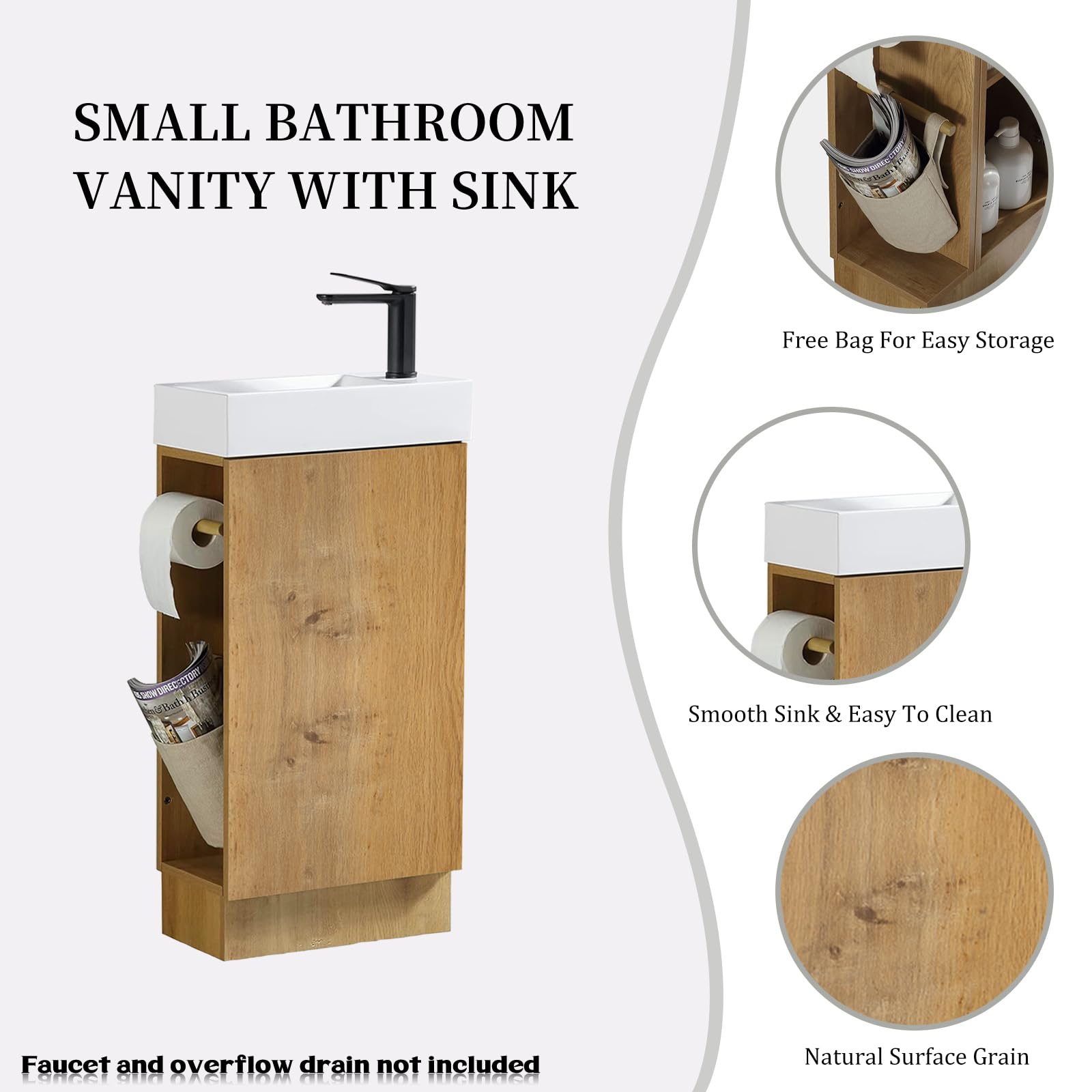 Snapklik.com : JINDOLI 16 Bathroom Vanity Sink Combo For Small Space ...