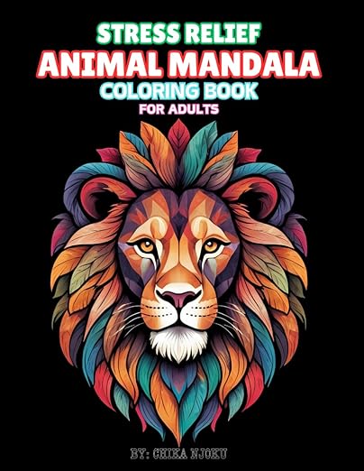 Amazon.com: STRESS RELIEF ANIMAL MANDALA COLOURING BOOK FOR ADULTS ...