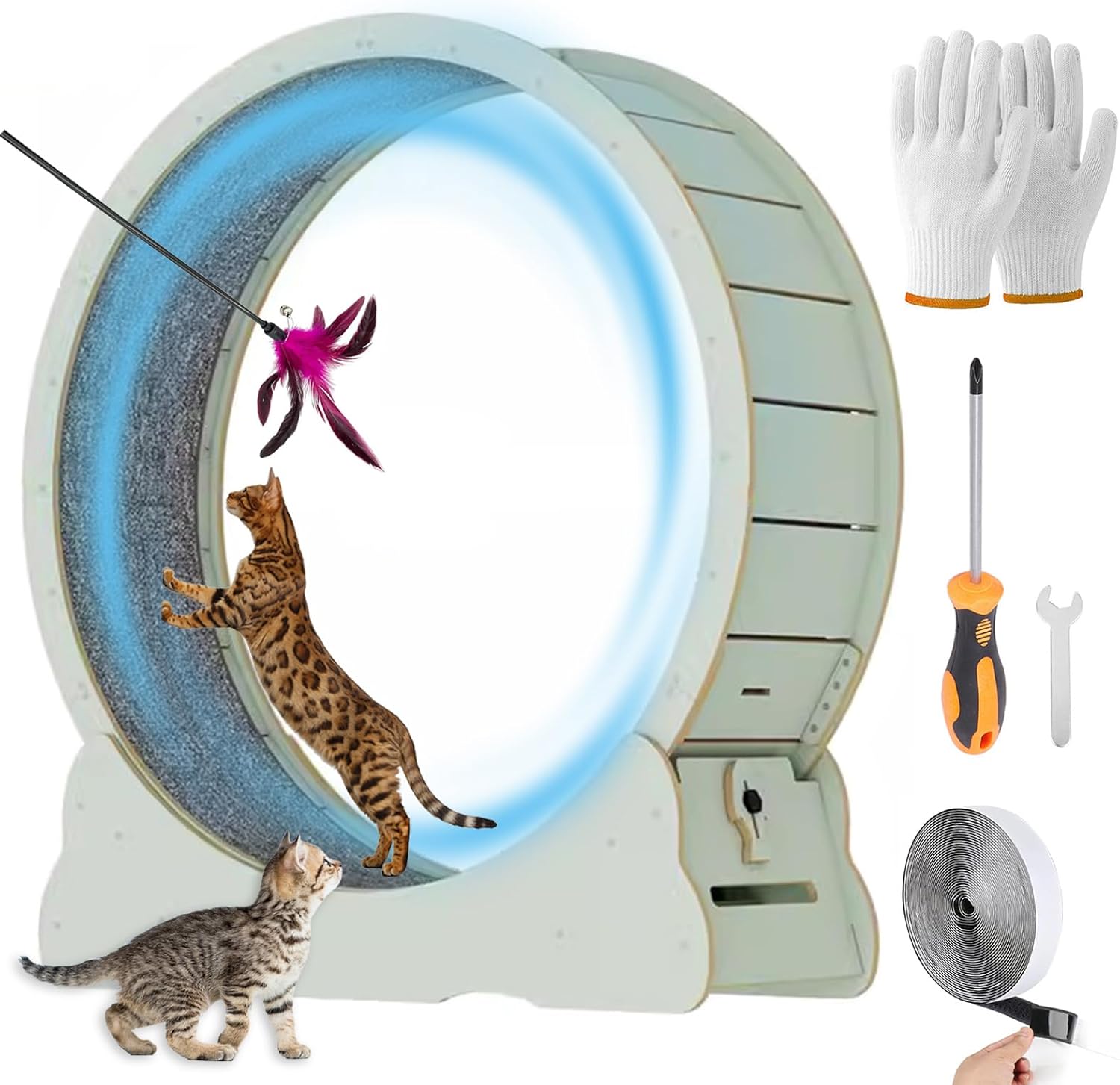 Amazon.com: MIWOOYY Large Cat Exercise Wheel 43 Inch - Mint Green Solid ...