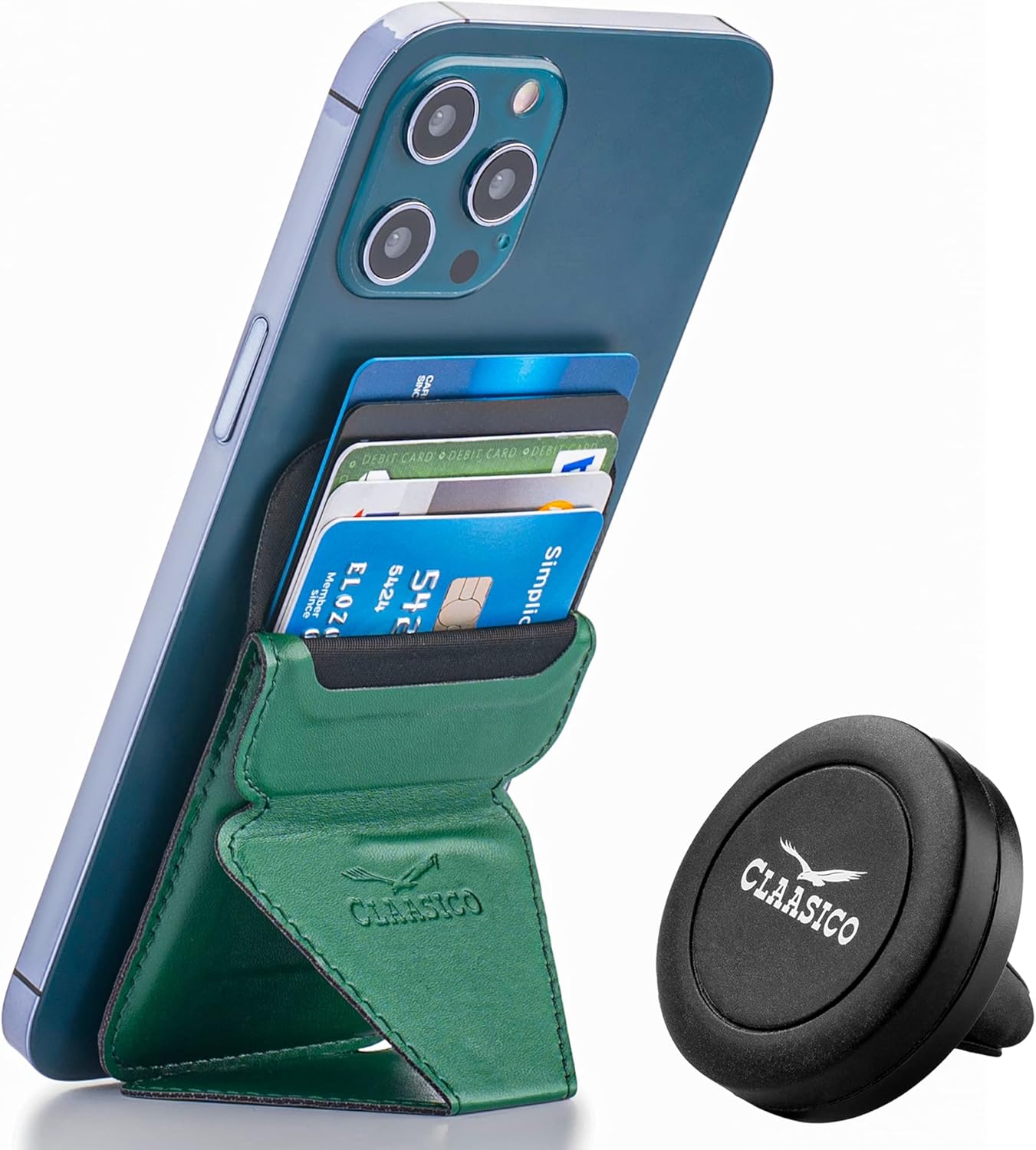 Amazon.com: Claasico Cell Phone Wallet with Magnetic Phone Stand ...