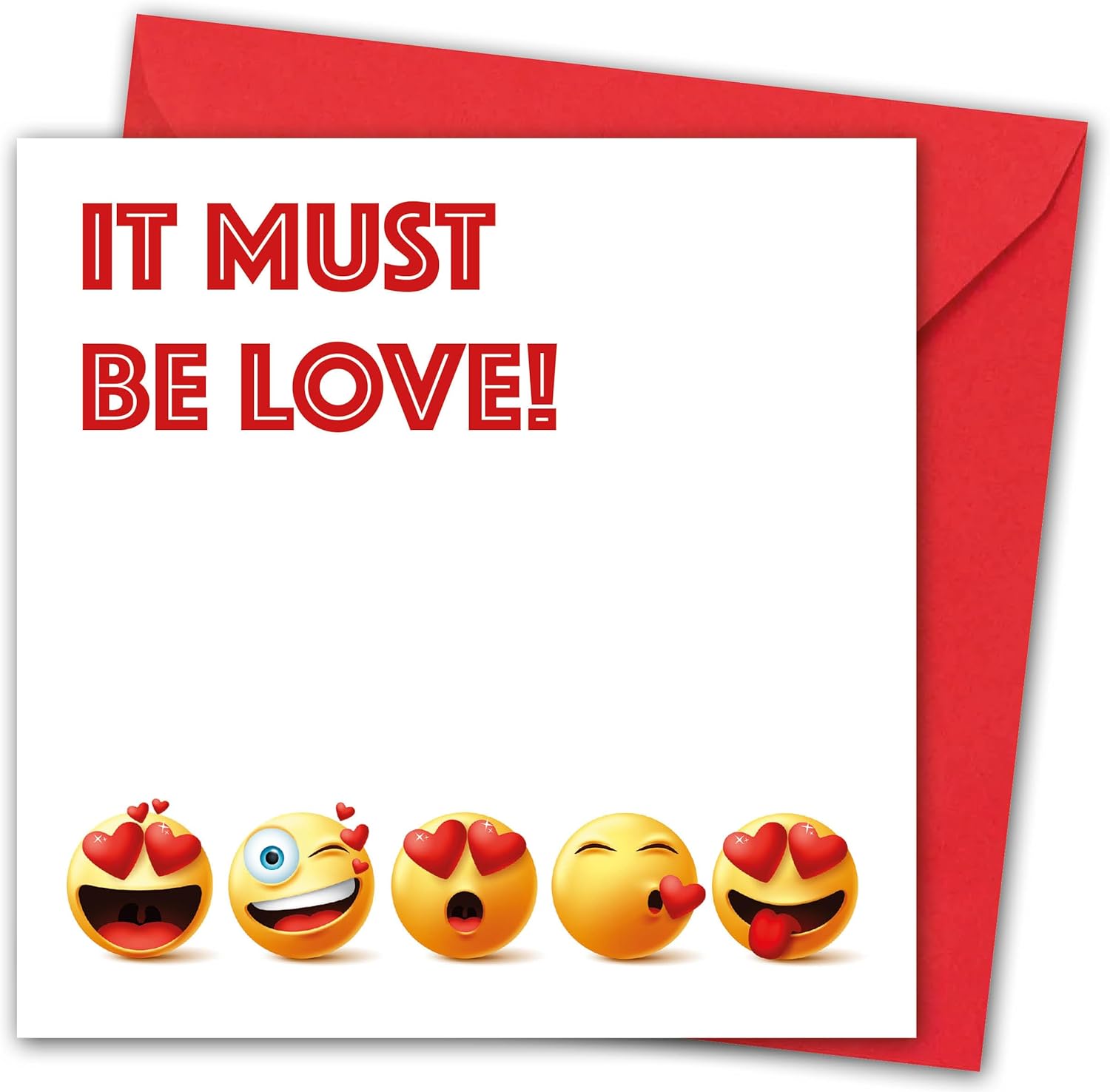 Valentines Card. "It Must be Love" Design. Eco-Friendly. 4pp 150x150mm ...