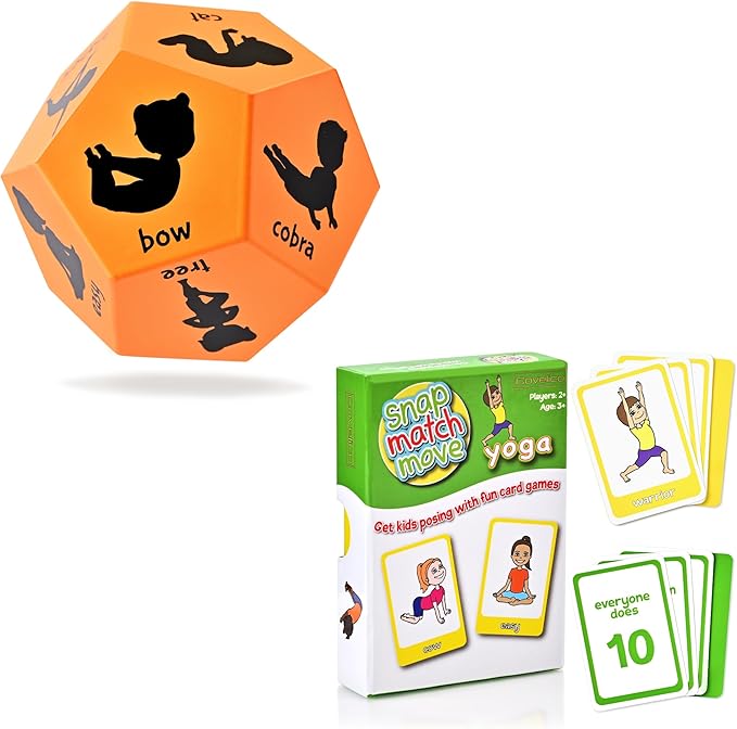 Amazon.com: Covelico Fun Kids Yoga - Yoga Dice for Kids and Yoga Cards ...