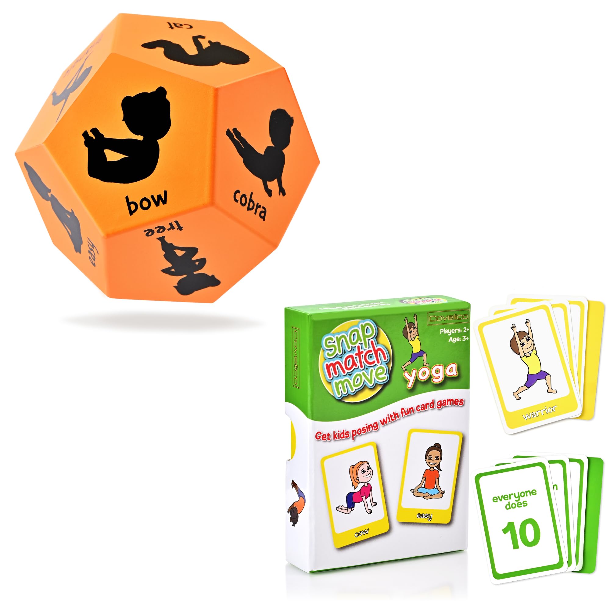 Amazon.com: Covelico Fun Kids Yoga - Yoga Dice for Kids and Yoga Cards ...