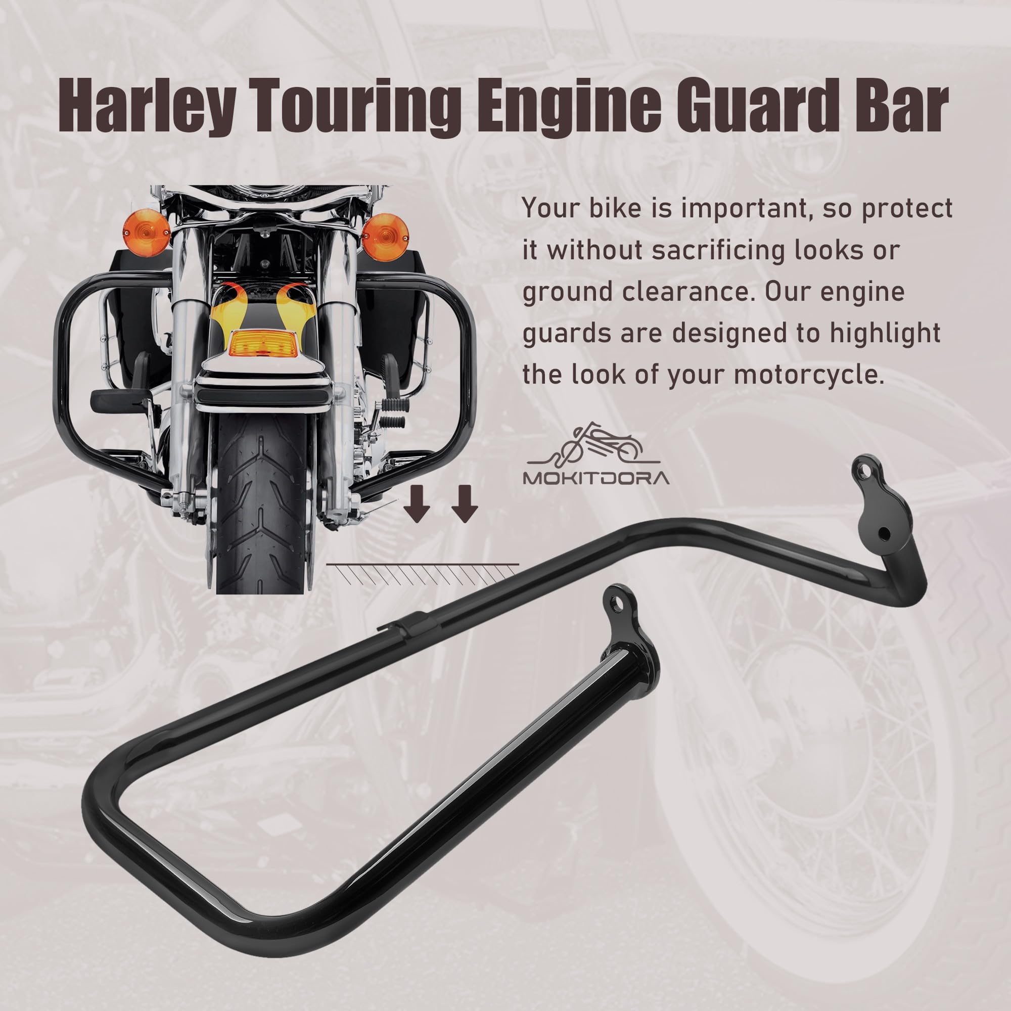 Mustache Engine Guard MoKitDora Engine Guard Crash Bar For Harley ...