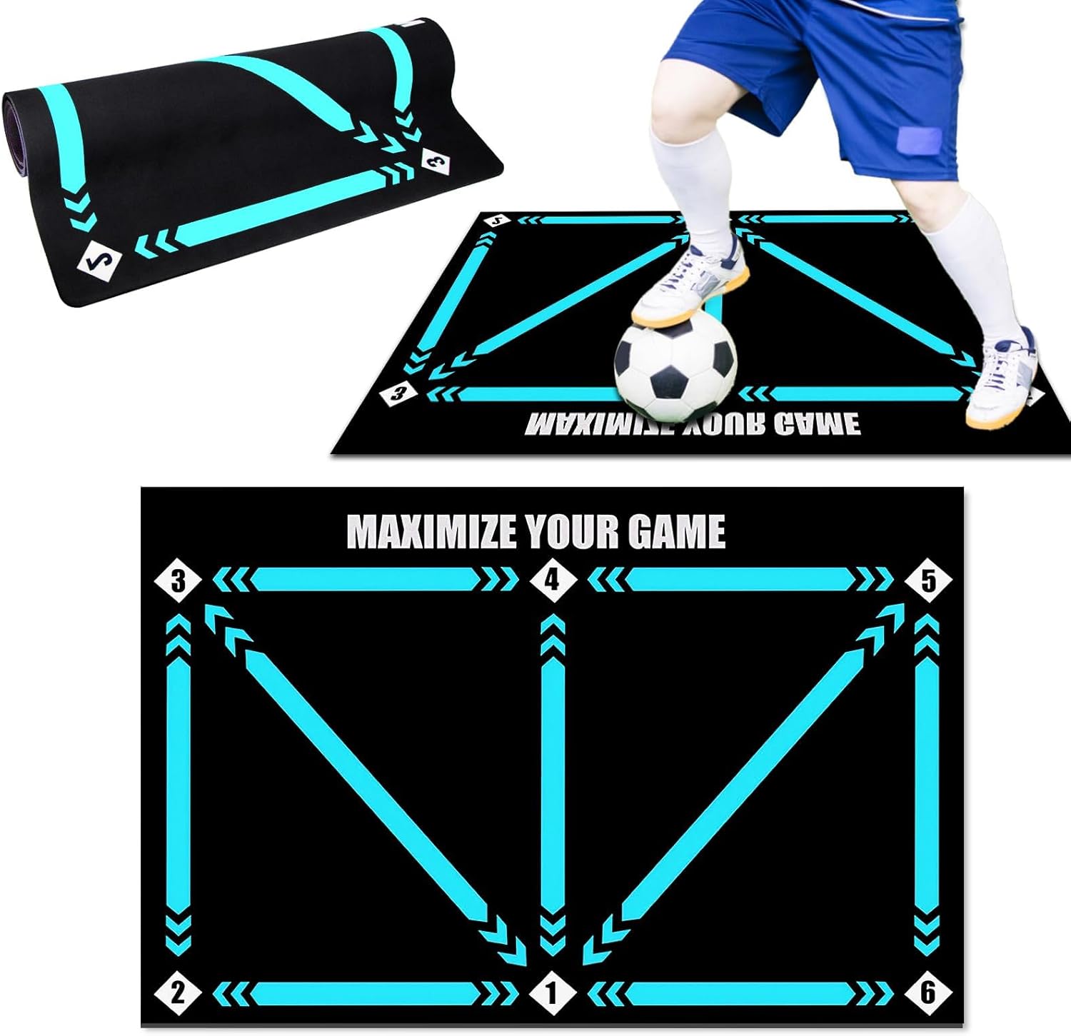 GDOKKNY Football Training Mat for Kid Large Football Mastery Mat New ...
