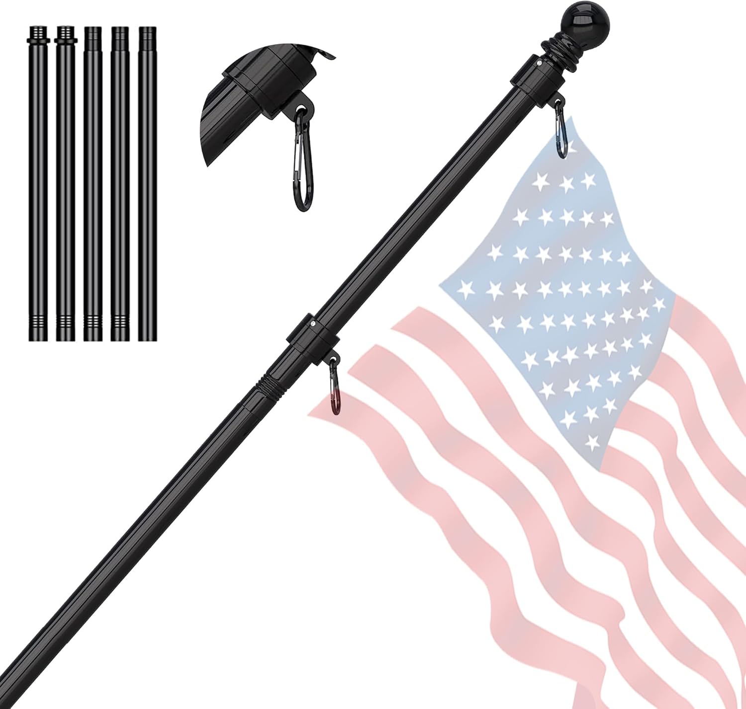 Amazon.com : Burbifro Flag Poles for Outside House - Outdoor Flag Pole ...