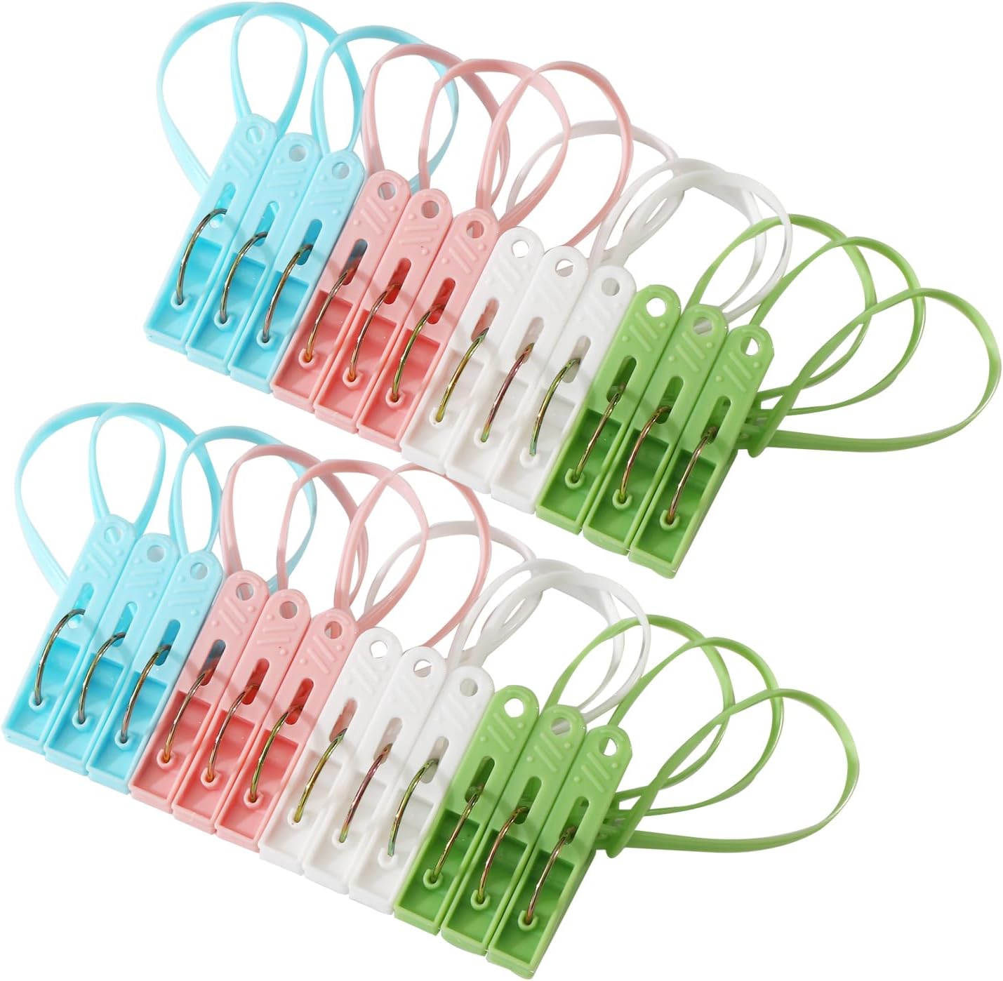 Amazon.com: SYXUPUMI 24 Pack Plastic Clothes Pins Heavy Duty Outdoor ...