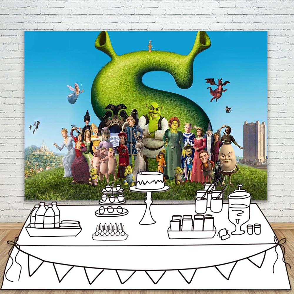 Jming Shrek Backdrop Shrek Birthday Backdrop 7x5 Vinyl Shrek Poster ...