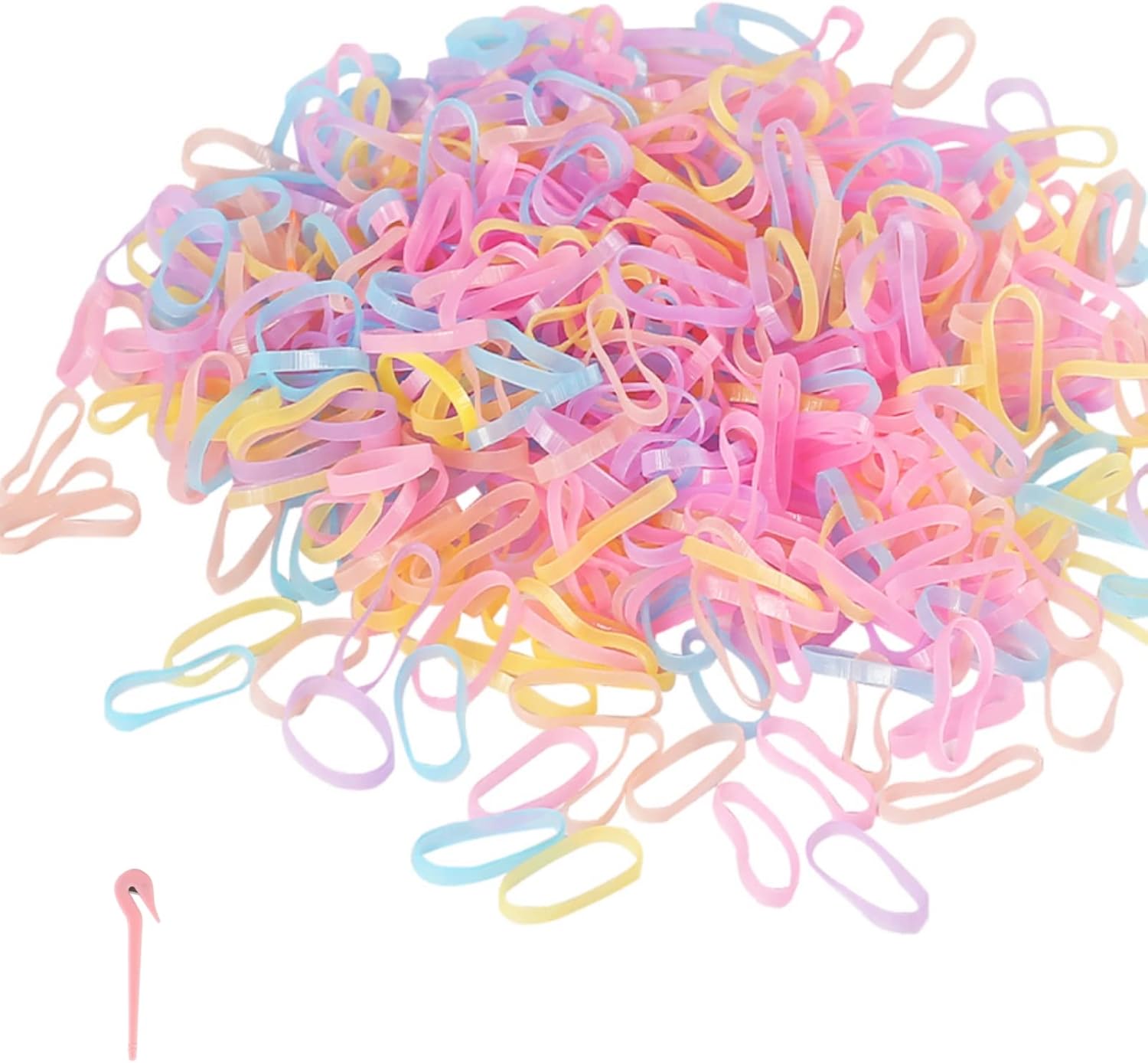 500 Pcs Mini Rainbow Color Rubber Band Small Mini Rubber Hair Bands ...