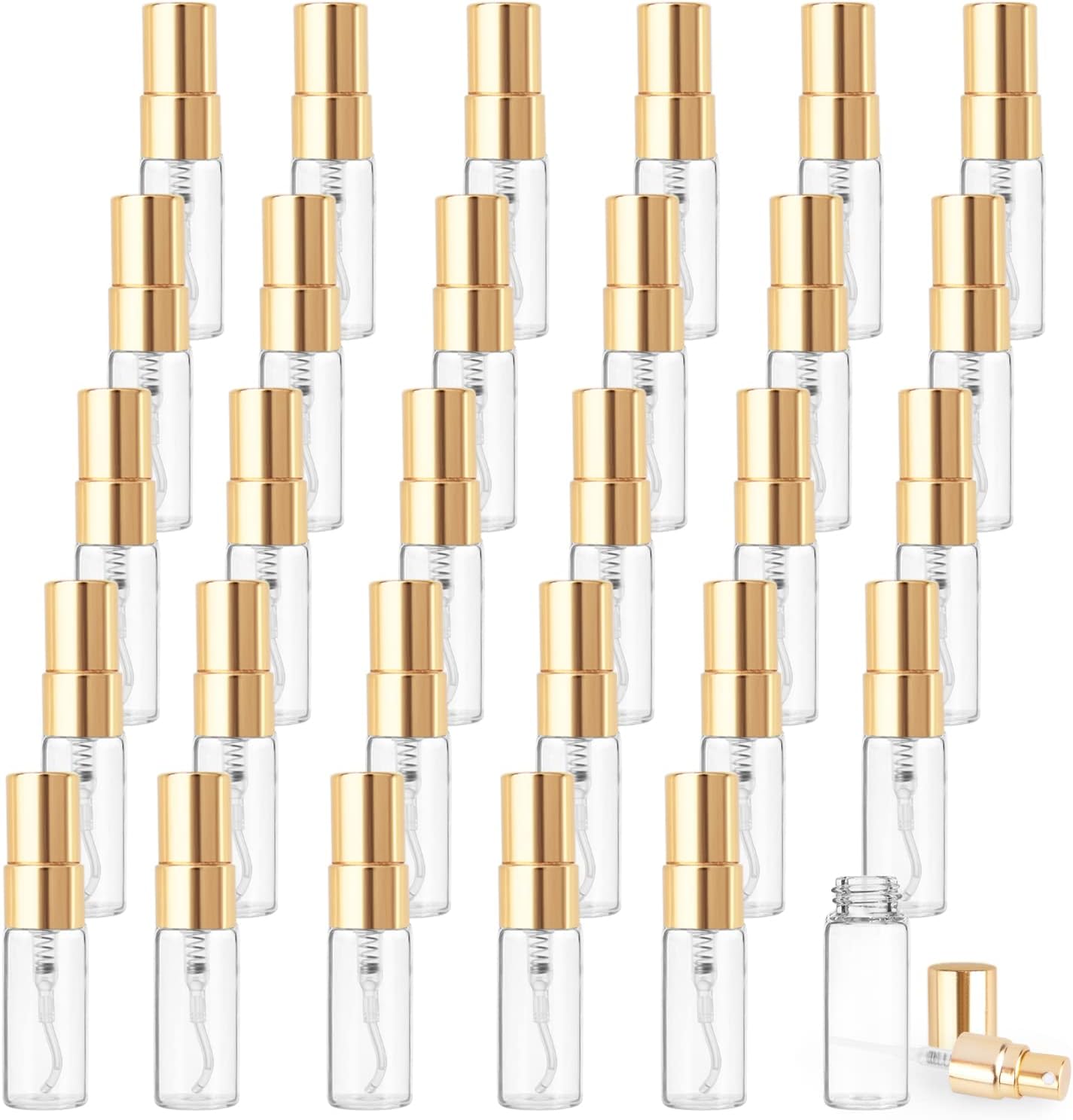 Amazon.com: Domensi 30 Pcs Glass Perfume Travel Refillable Bottles 8 ml ...