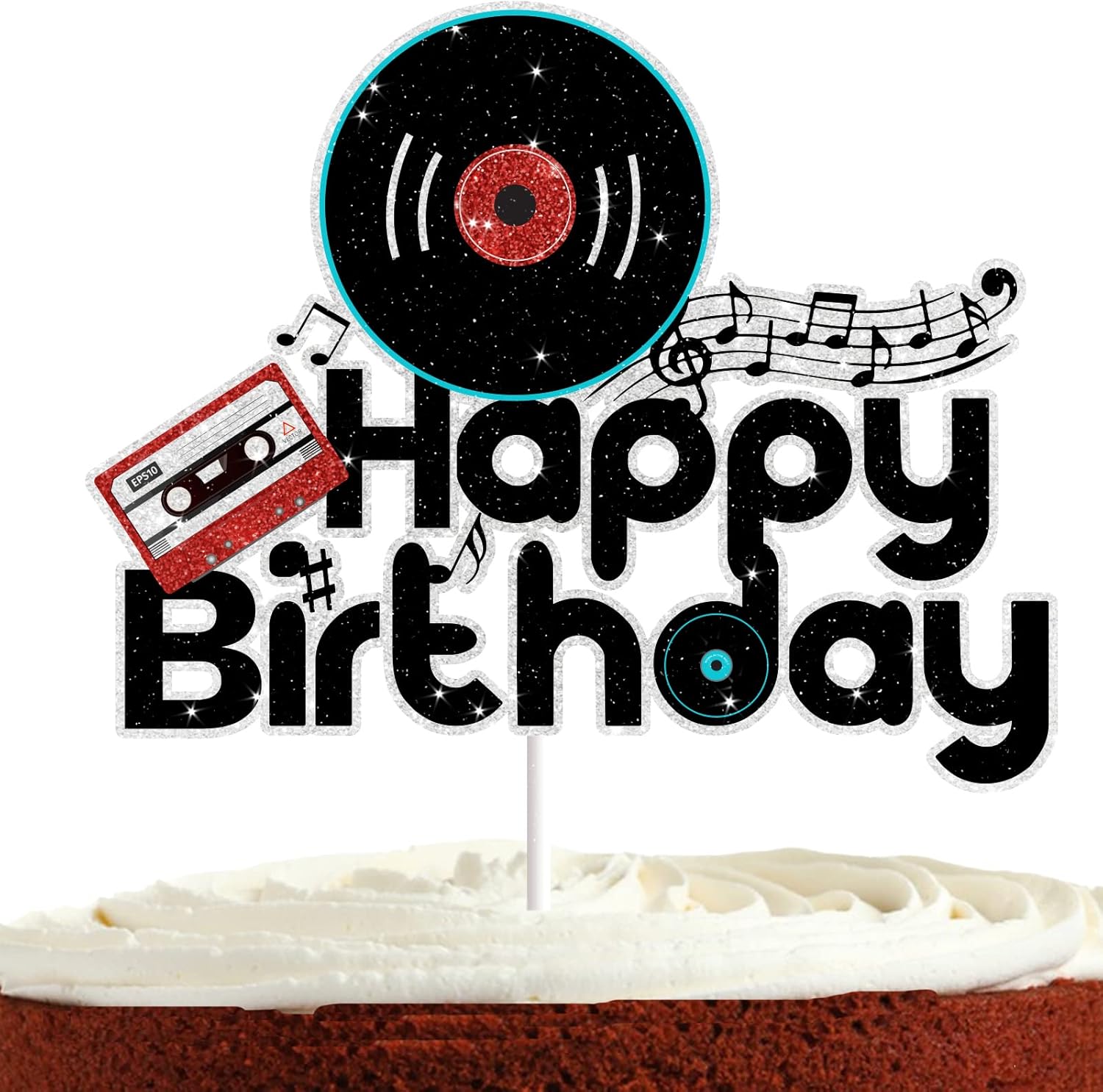 Amazon.com: 80s Vinyl Record Cake Topper for Man Woman 80s 90s Birthday ...